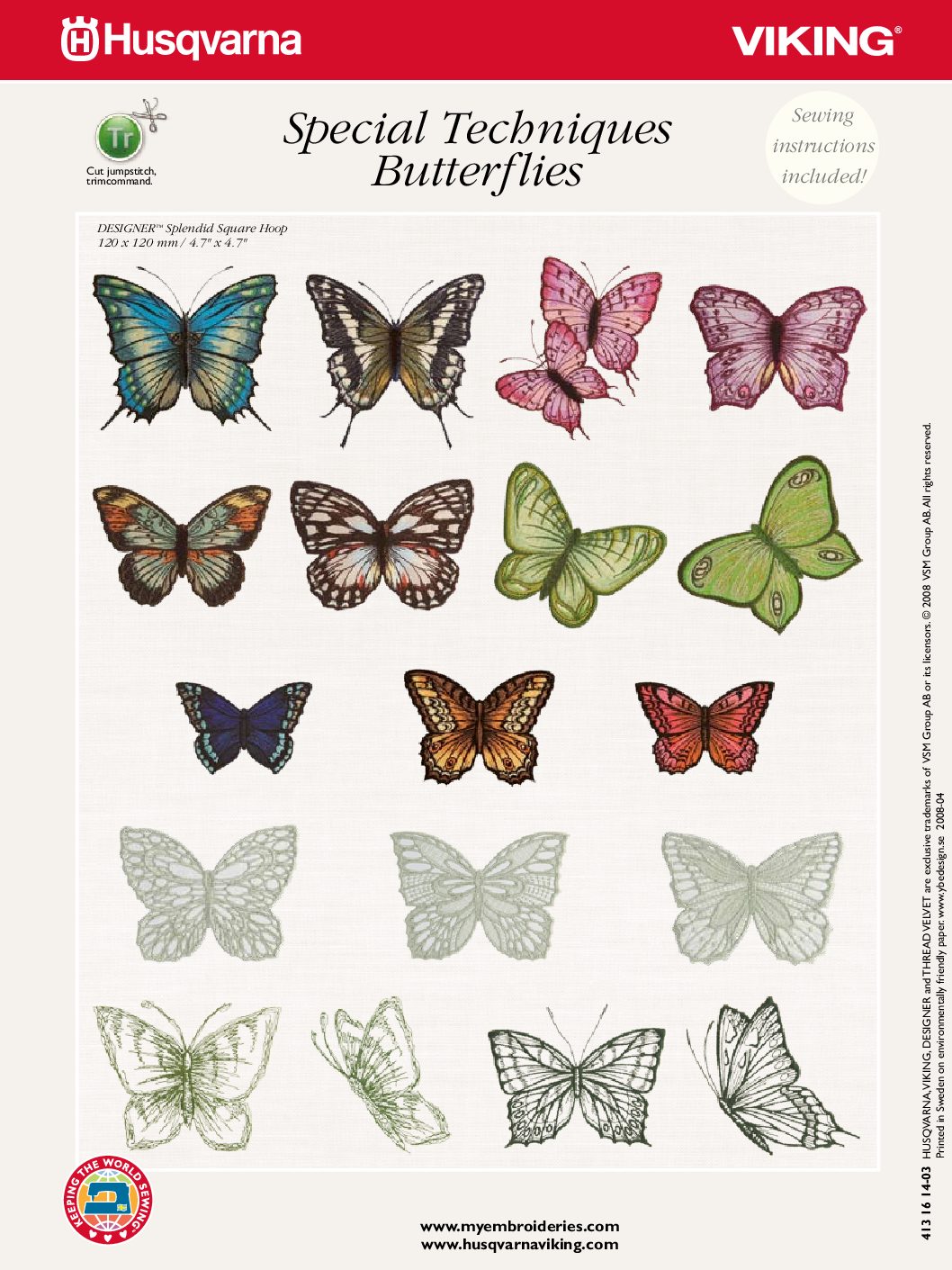 VIKING DISK #203 SPECIAL TECHNIQUES BUTTERFLIES - Stony Brook Sew & Vac ...