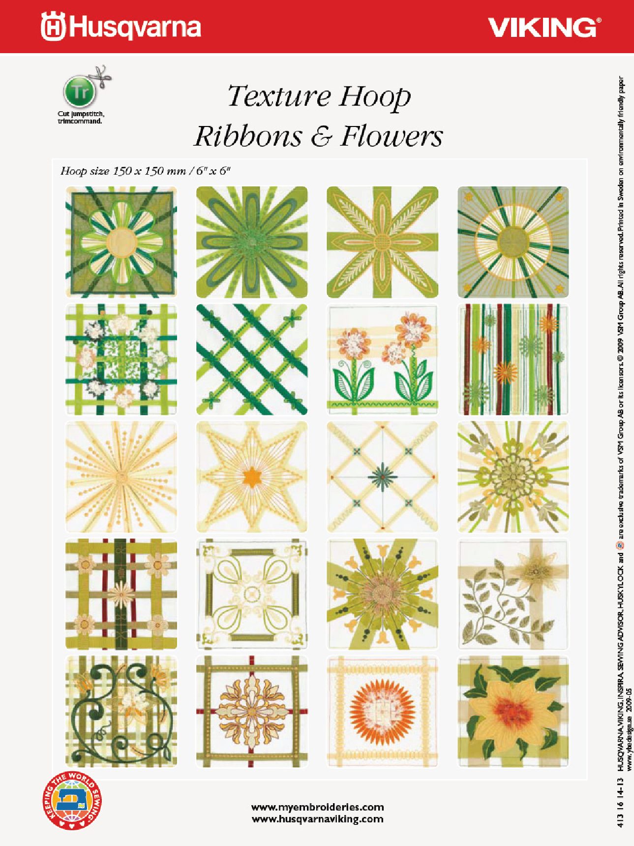 VIKING DISK #213 TEXTURE HOOP RIBBONS & FLOWERS - Stony Brook Sew & Vac ...